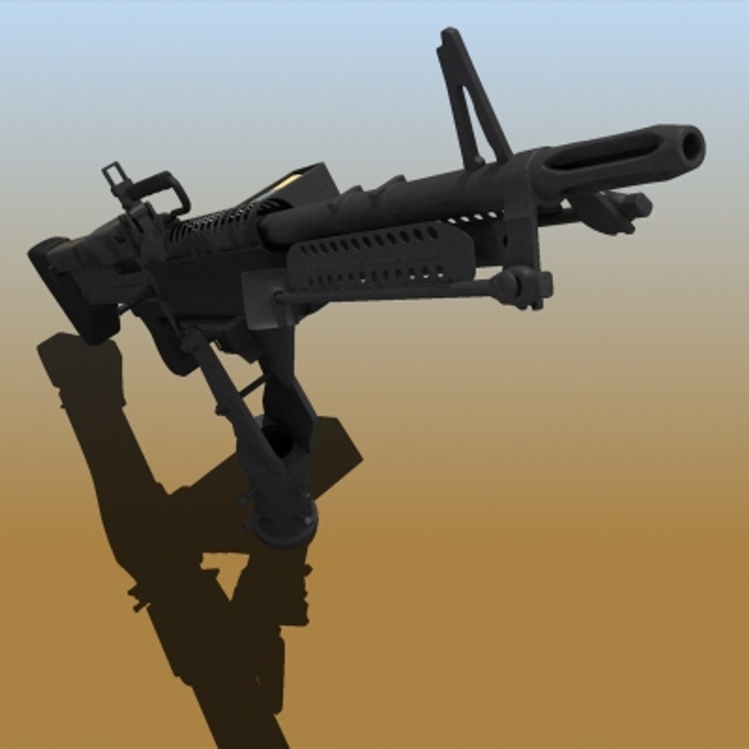 Realistic M60 Machine Gun 3d Model