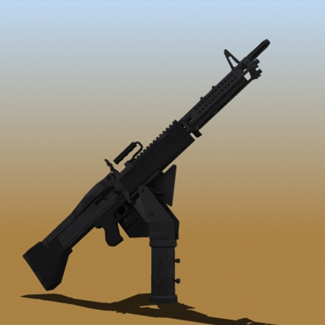 Realistic M60 Machine Gun 3d Model