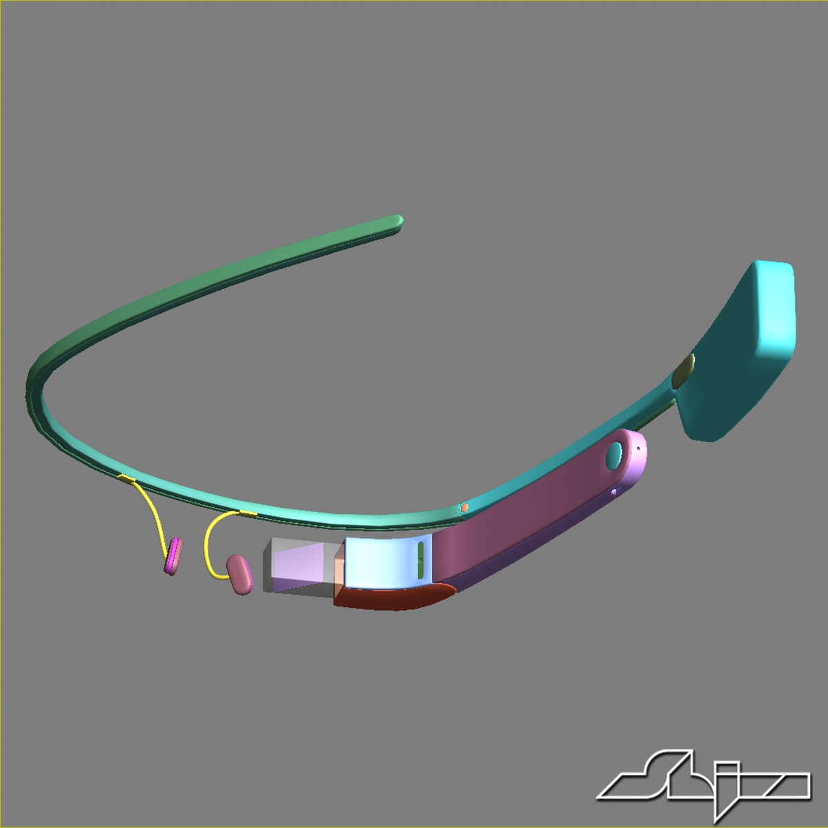 3d google glass sky model