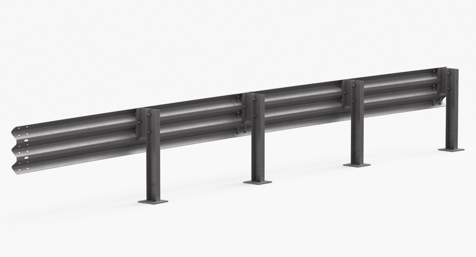 3D Guardrail Thrie Beam Curved R 50m Single - TurboSquid 1915690