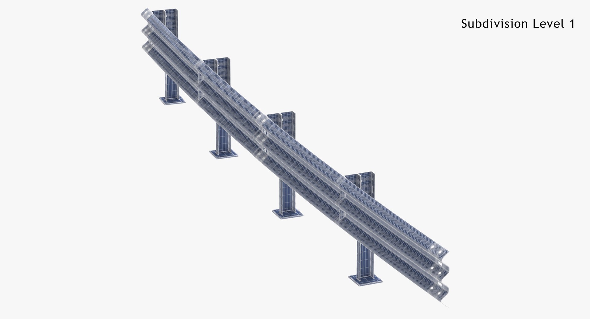 3D Guardrail Thrie Beam Curved R 50m Single - TurboSquid 1915690