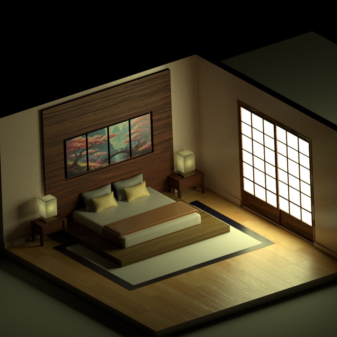 Japanese Style Isometric Room 3D Model - TurboSquid 2278731