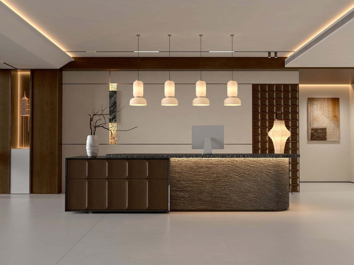 3D Reception Desk Model - TurboSquid 2357621