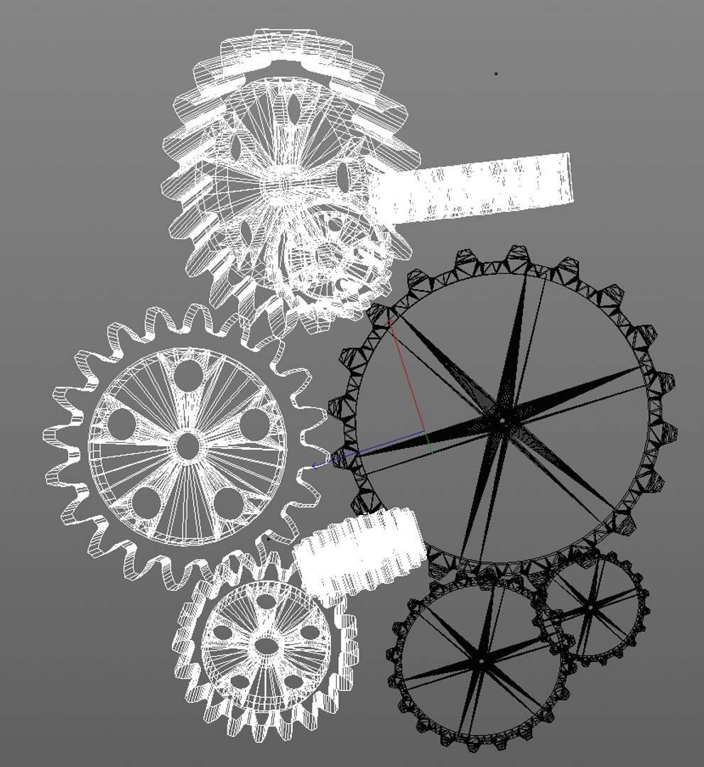 pack cogwheels 3d obj