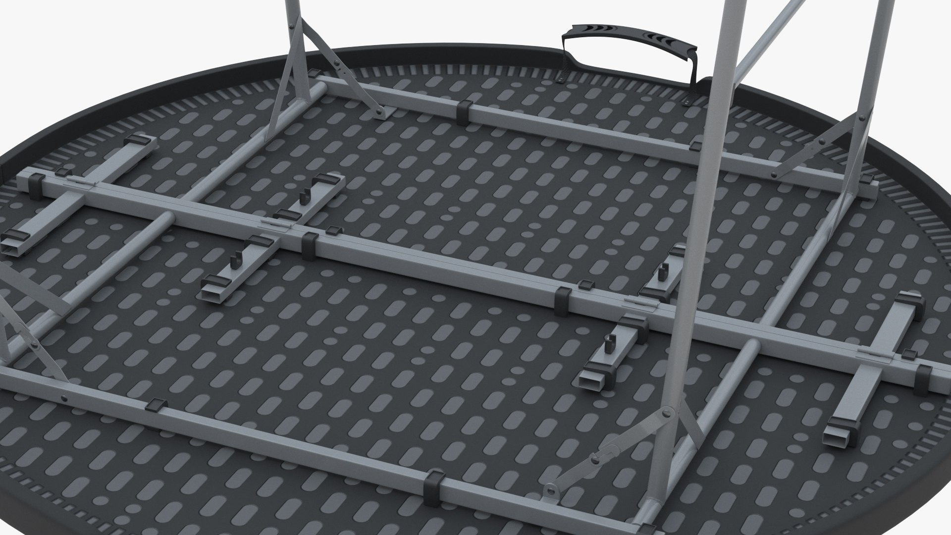 3D Model Round Folding Table Black Unfolded - TurboSquid 2289460