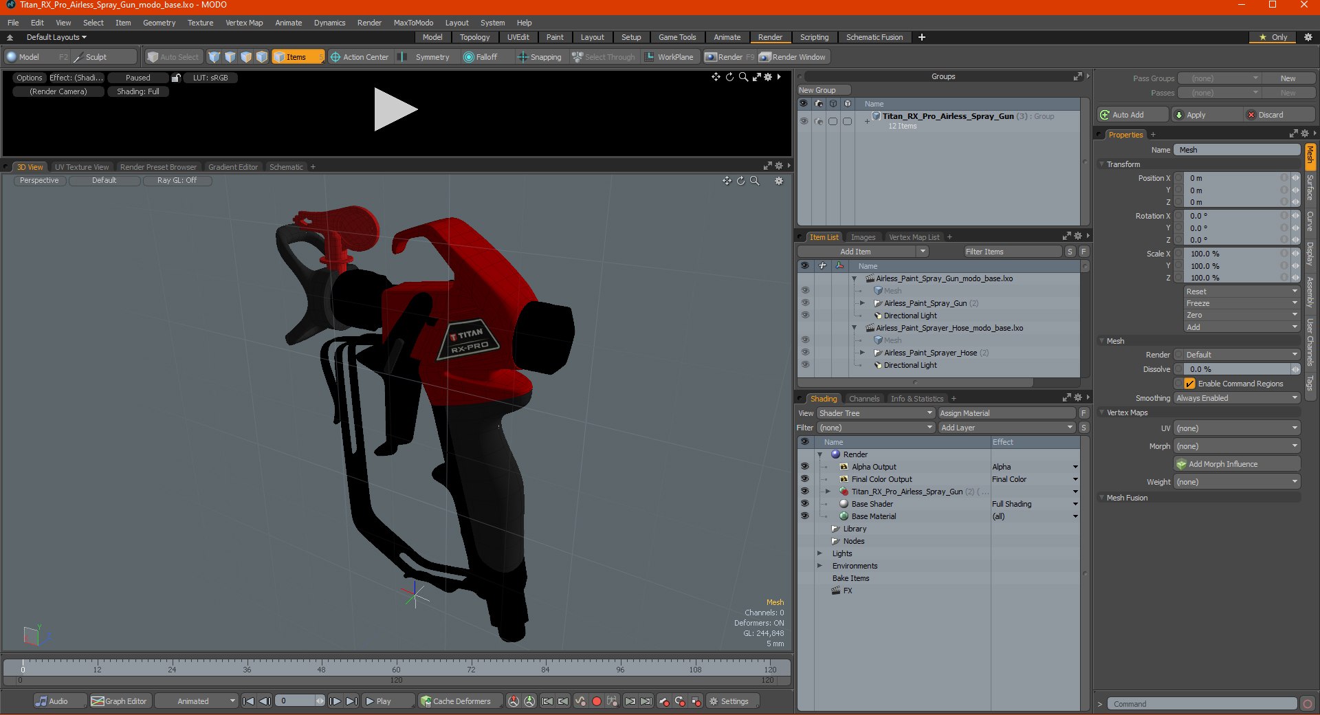 3D Titan RX Pro Airless Spray Gun Model - TurboSquid 1723323