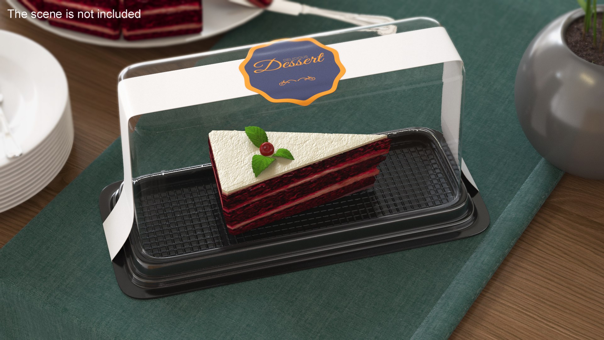 3D model Cake Slice Package Rectangular Black - TurboSquid 1985995