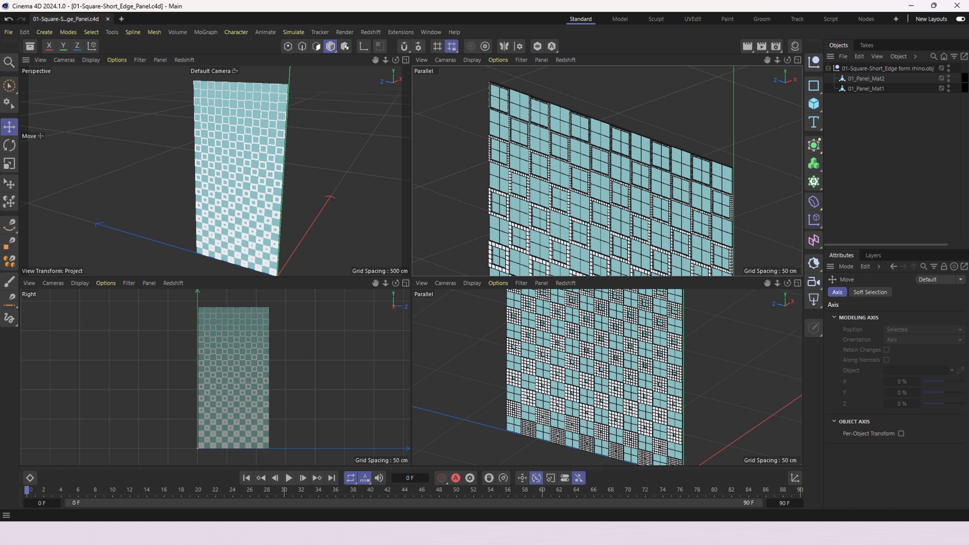 3D Parametric Square Pattern Panel Model - TurboSquid 2343594