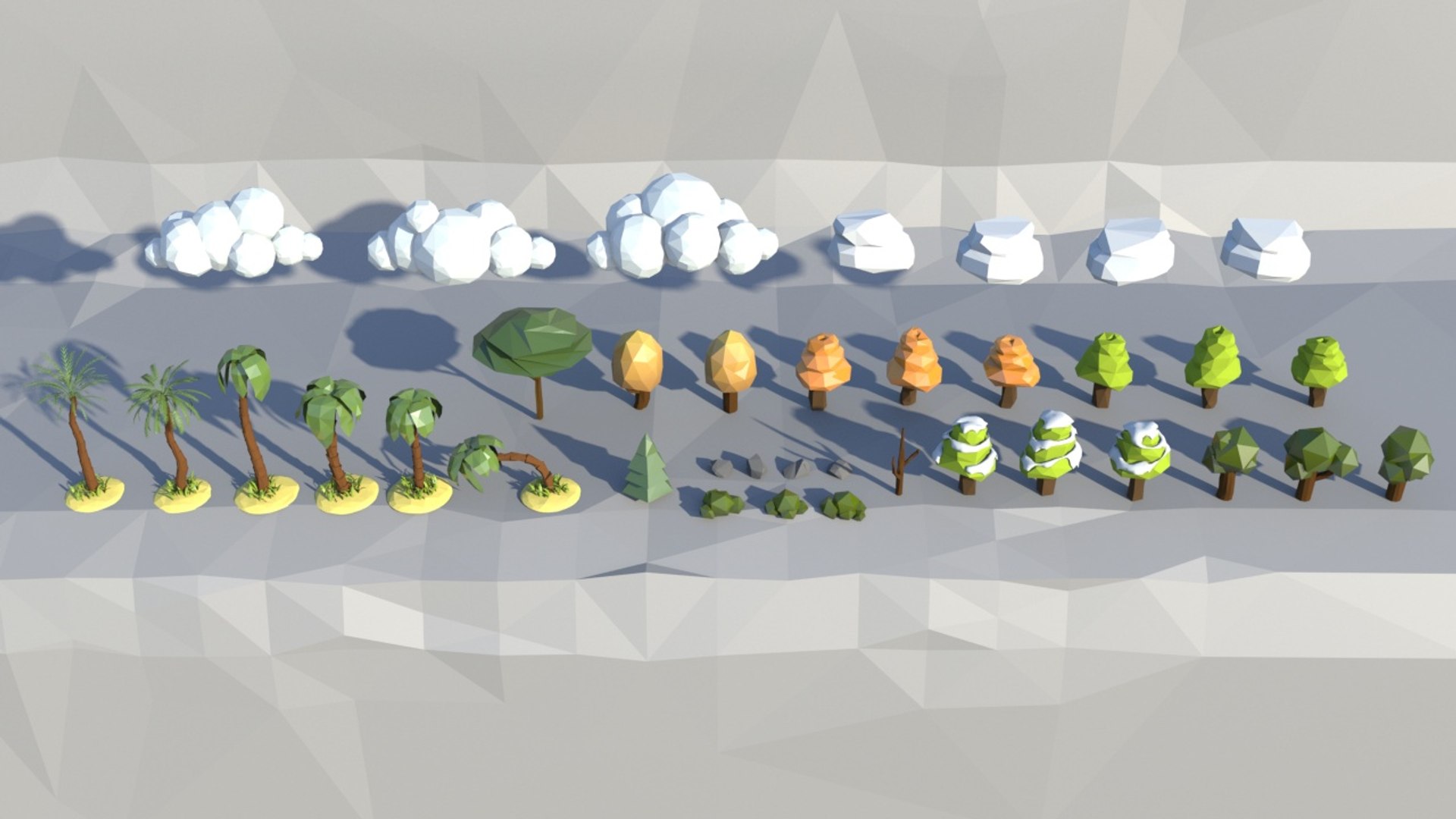 3d trees bushes model