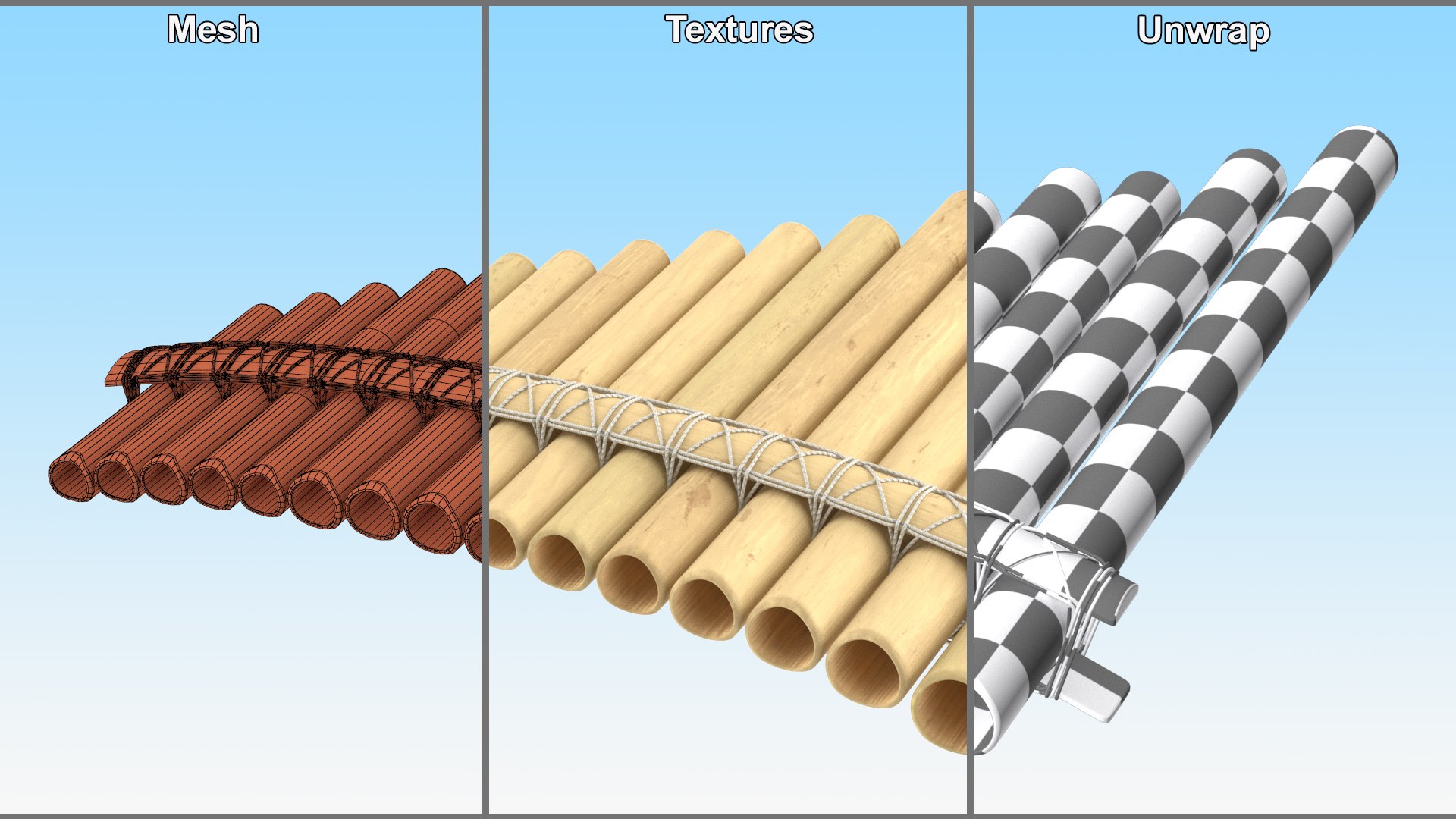 Pan Flute Instrument 3D Model - TurboSquid 2307282