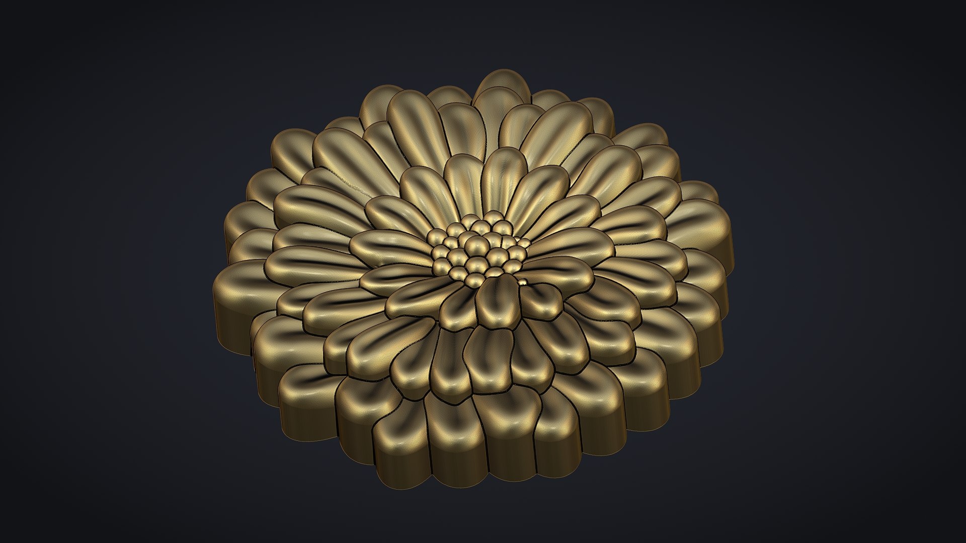 3D Model Zinnia Flower Bas Relief - TurboSquid 2367238