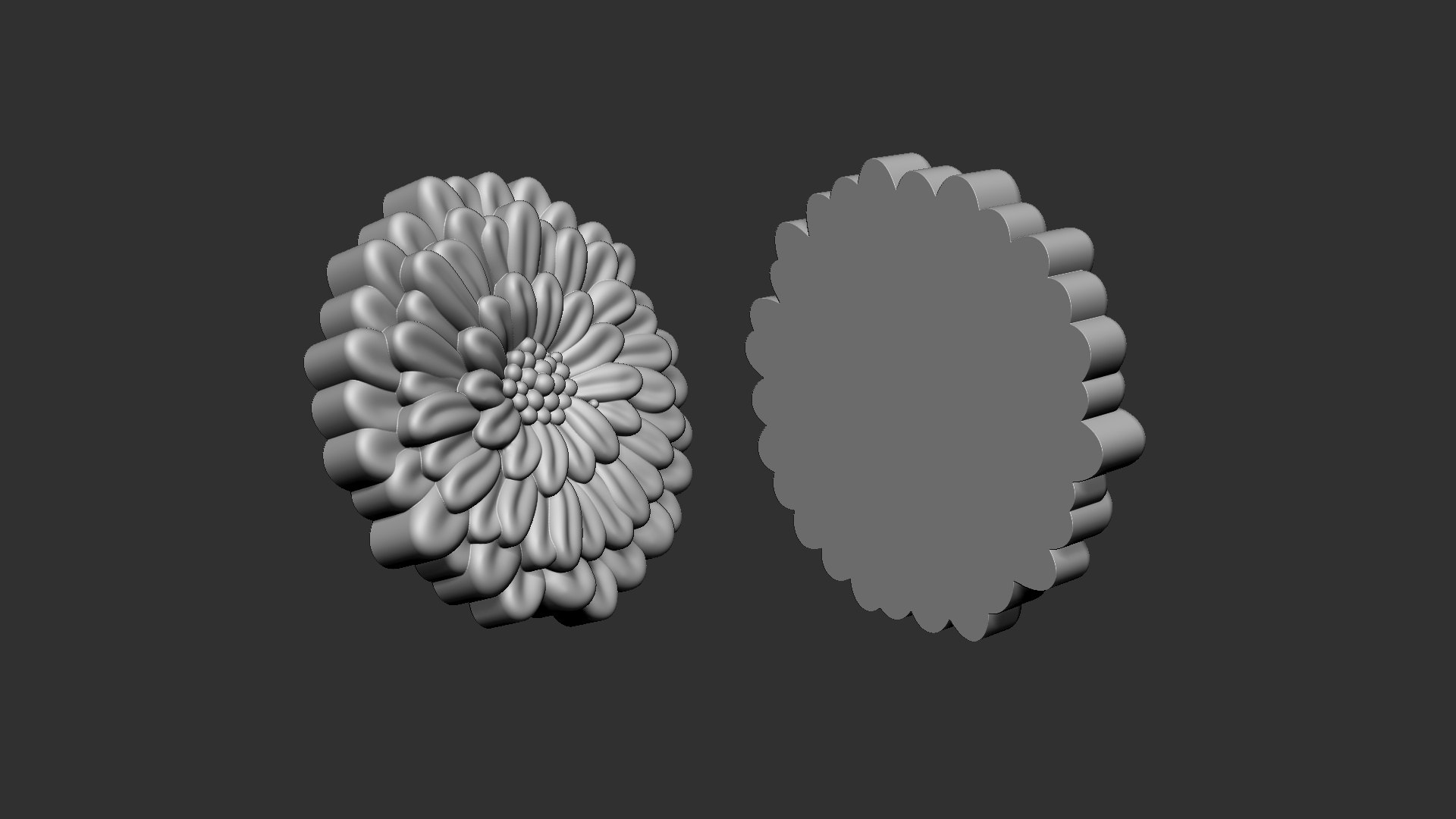 3D Model Zinnia Flower Bas Relief - TurboSquid 2367238
