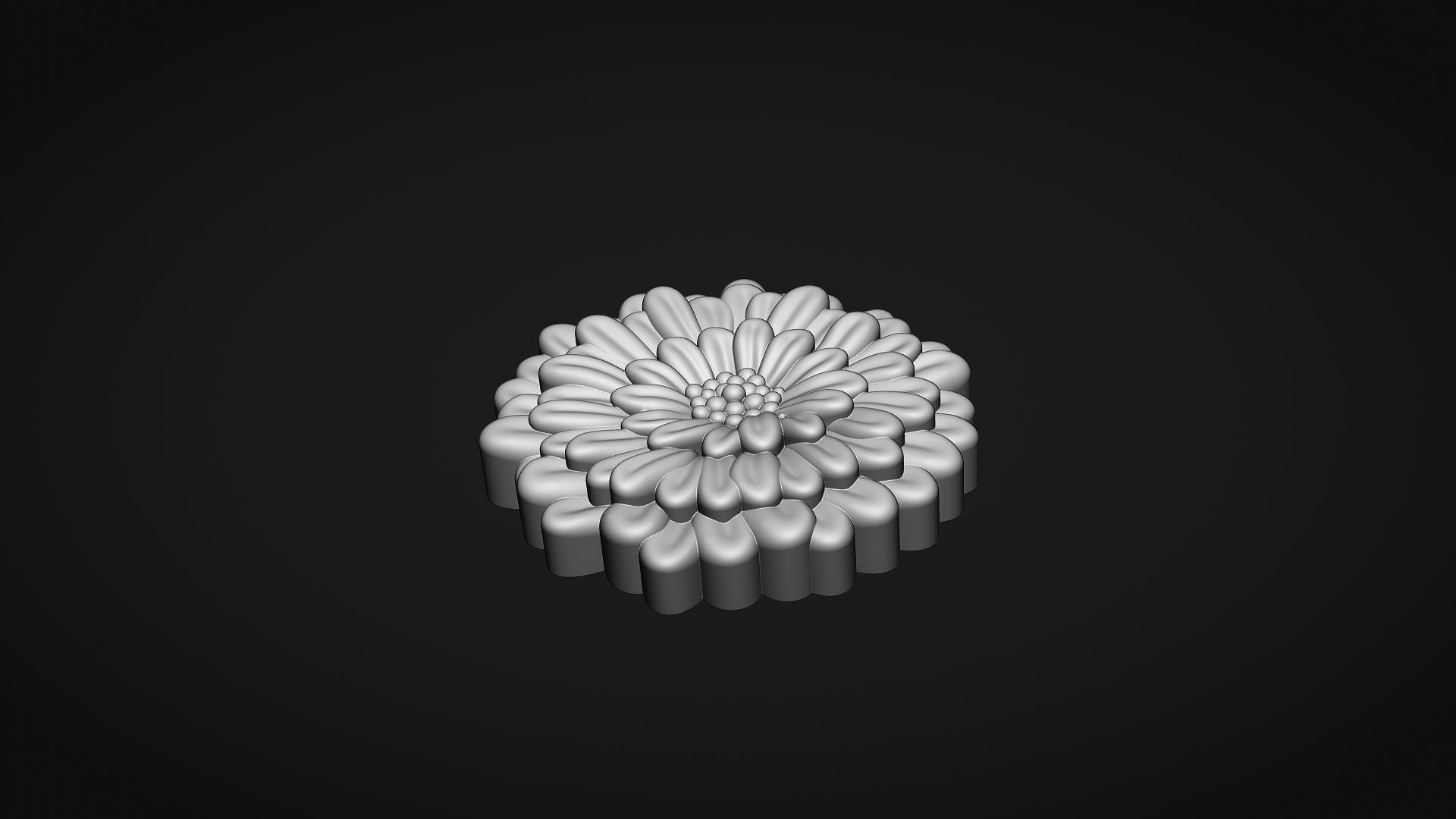 3D Model Zinnia Flower Bas Relief - TurboSquid 2367238