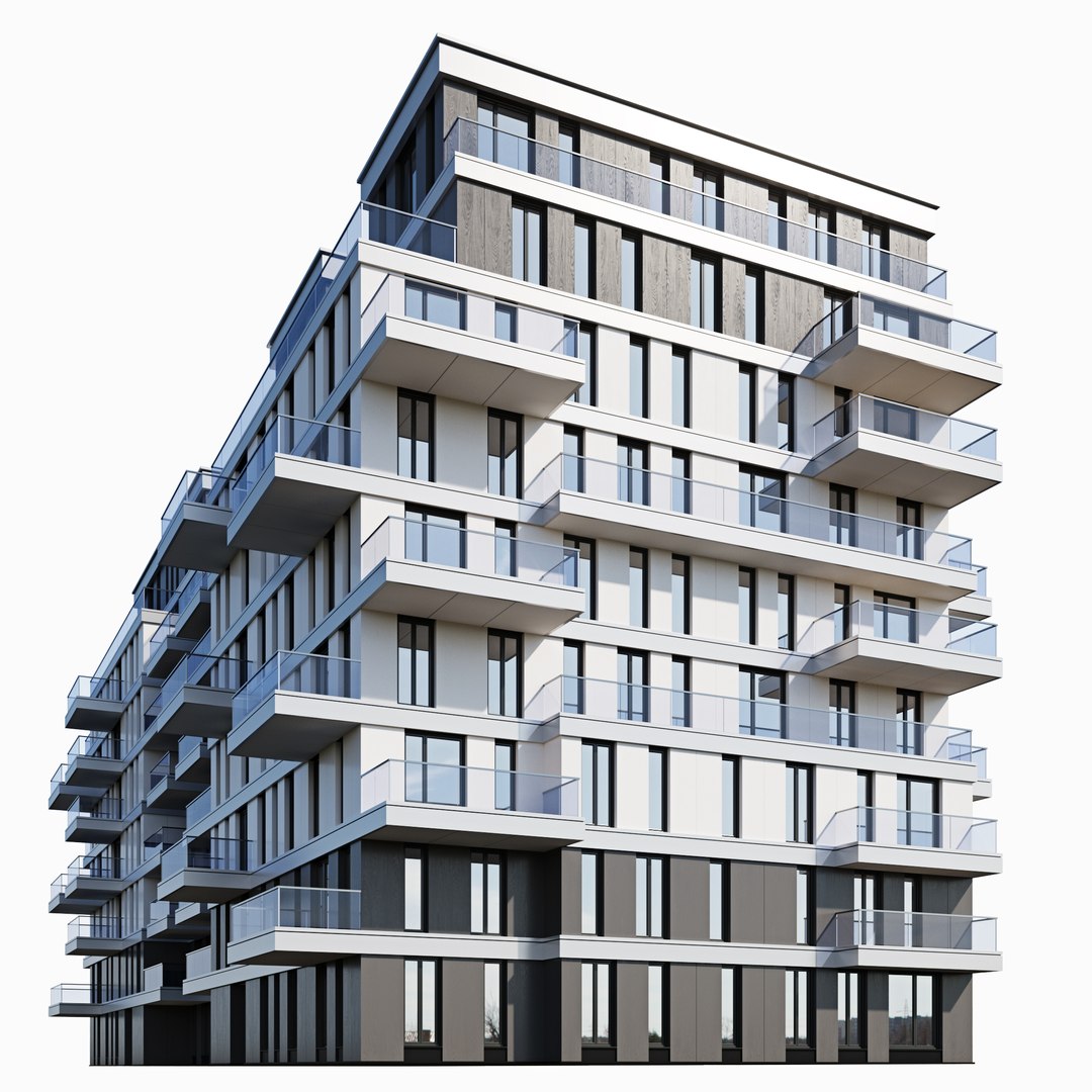 3D Modern Residential Building Model - TurboSquid 1532523