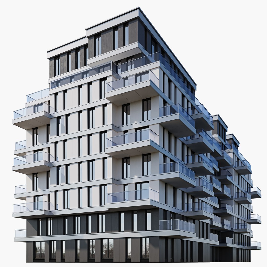 3D Modern Residential Building Model - TurboSquid 1532523