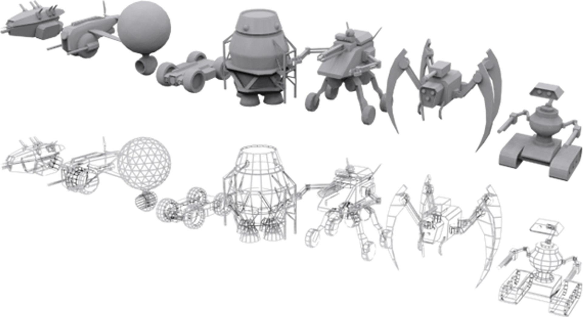 Scrollers Pod Drones 3d Model