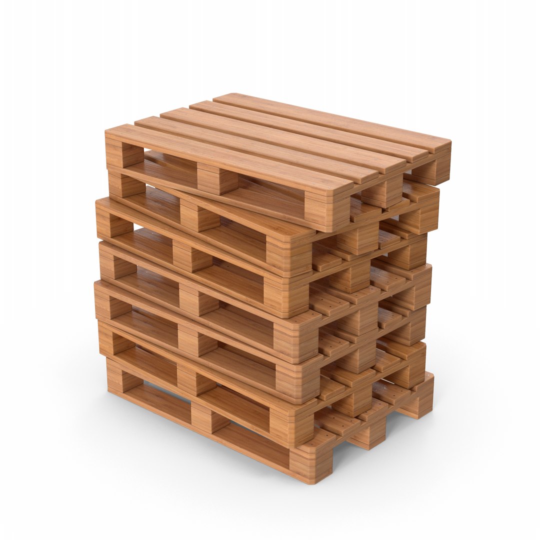 Wooden Pallets Stack 3D Model - TurboSquid 2020475