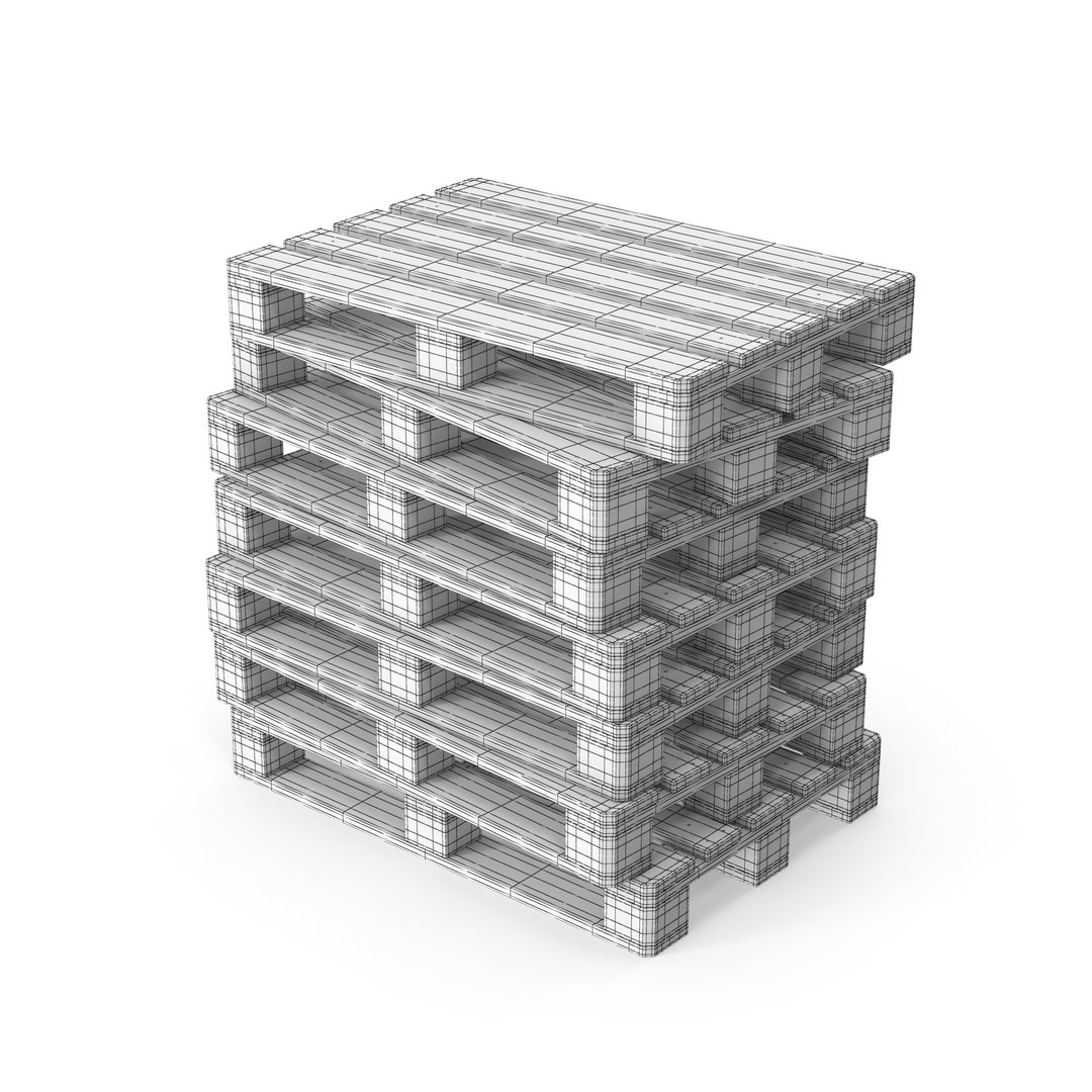 Wooden Pallets Stack 3D Model - TurboSquid 2020475