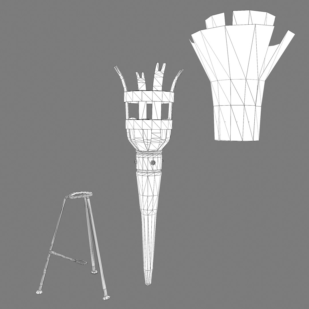 3d Model Medieval Standing Torch Turbosquid 1729347