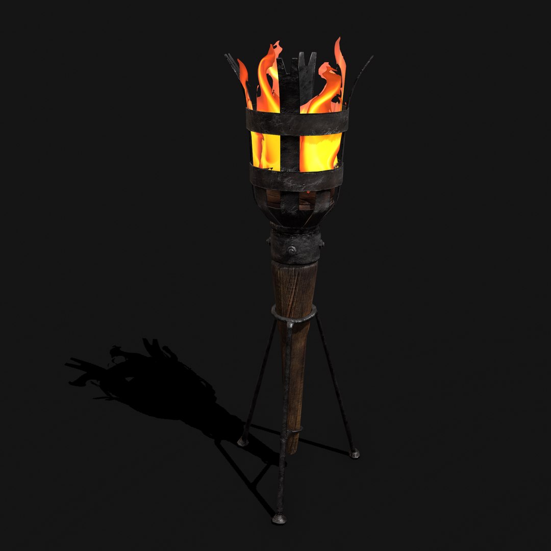 3D Model Medieval Standing Torch - TurboSquid 1729347
