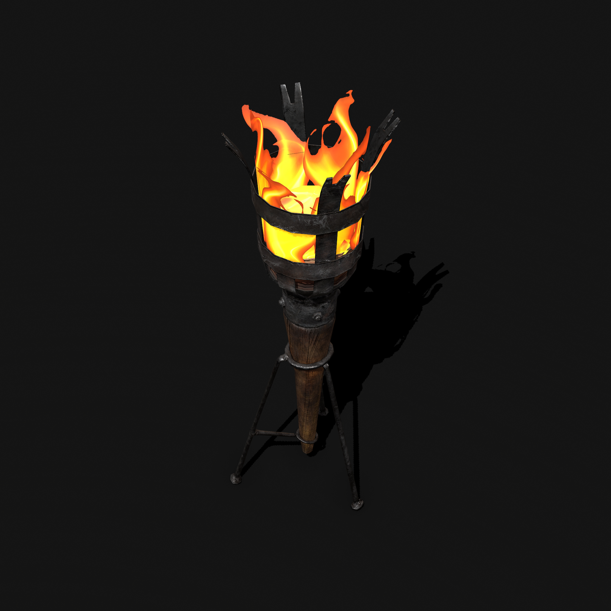 3d Model Medieval Standing Torch Turbosquid 1729347