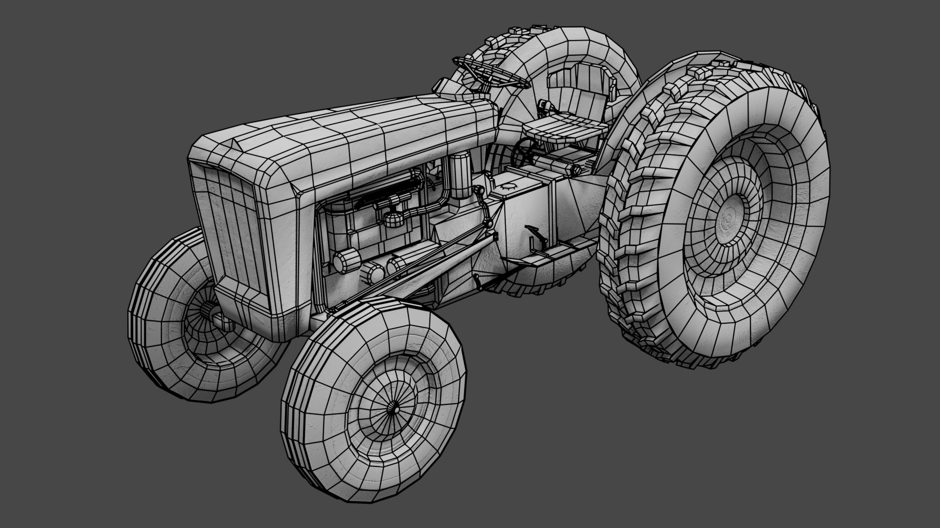 Old tractor 3D - TurboSquid 1608156