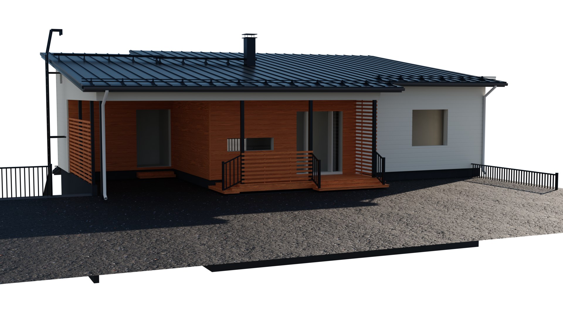 3D Modern Two-Story Low-Poly House - TurboSquid 1783728