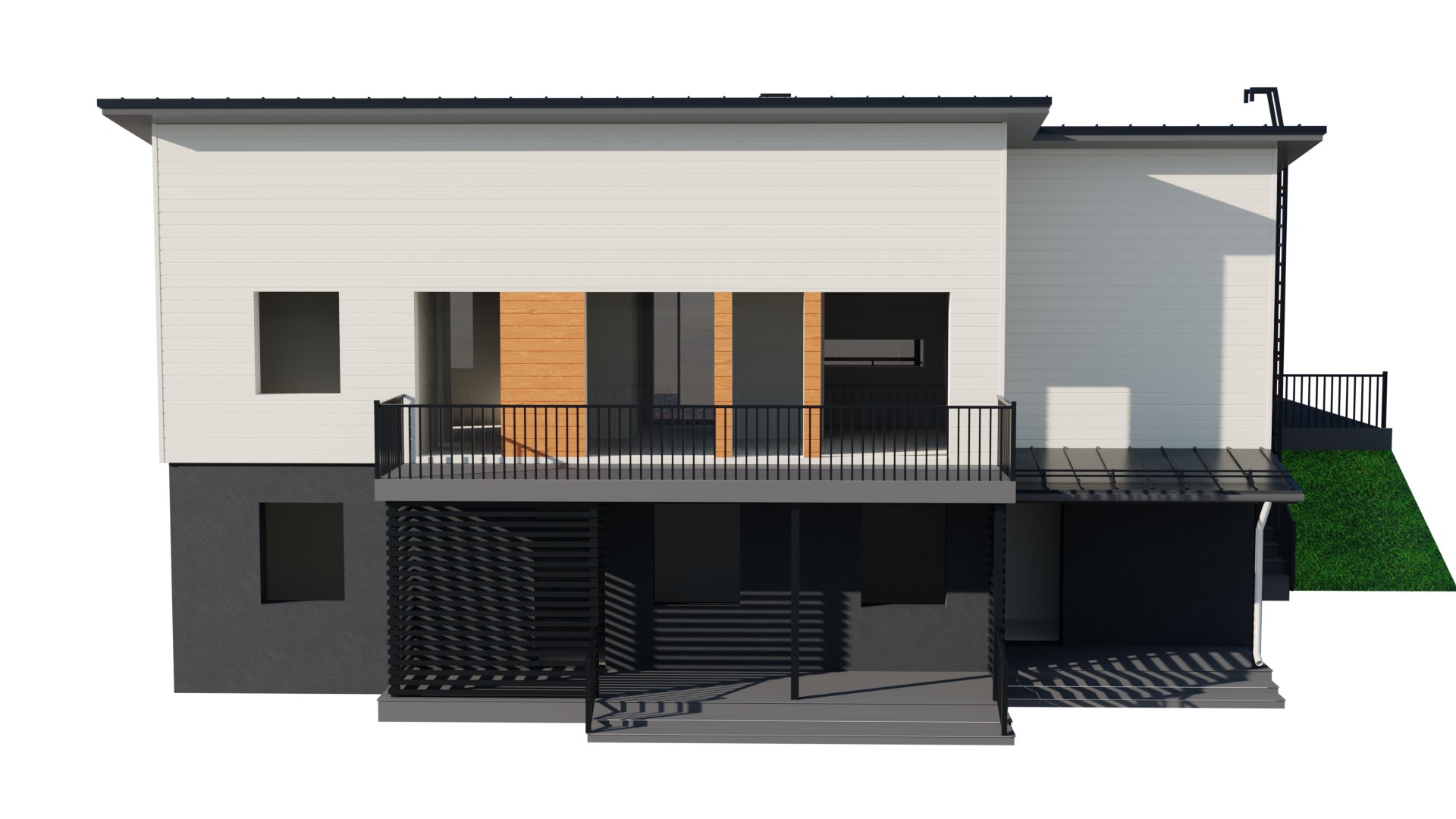 3D Modern Two-Story Low-Poly House - TurboSquid 1783728