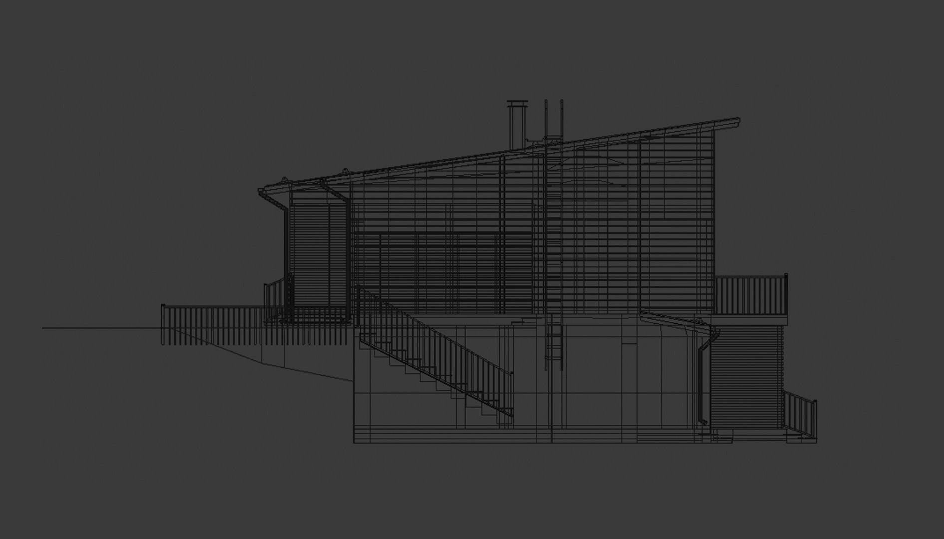 3D Modern Two-Story Low-Poly House - TurboSquid 1783728