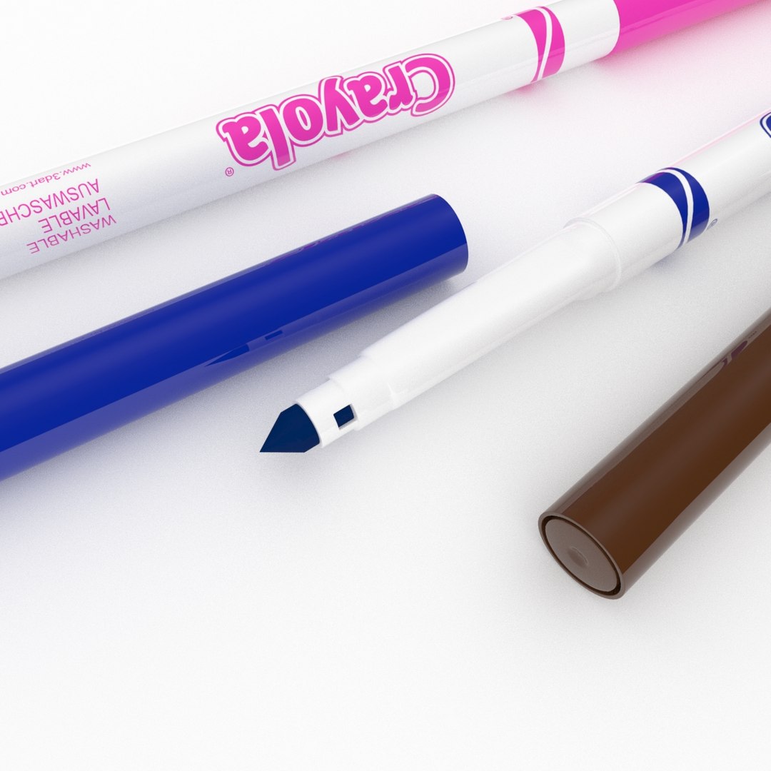 Crayola Markers 12 3D Model - TurboSquid 1257628