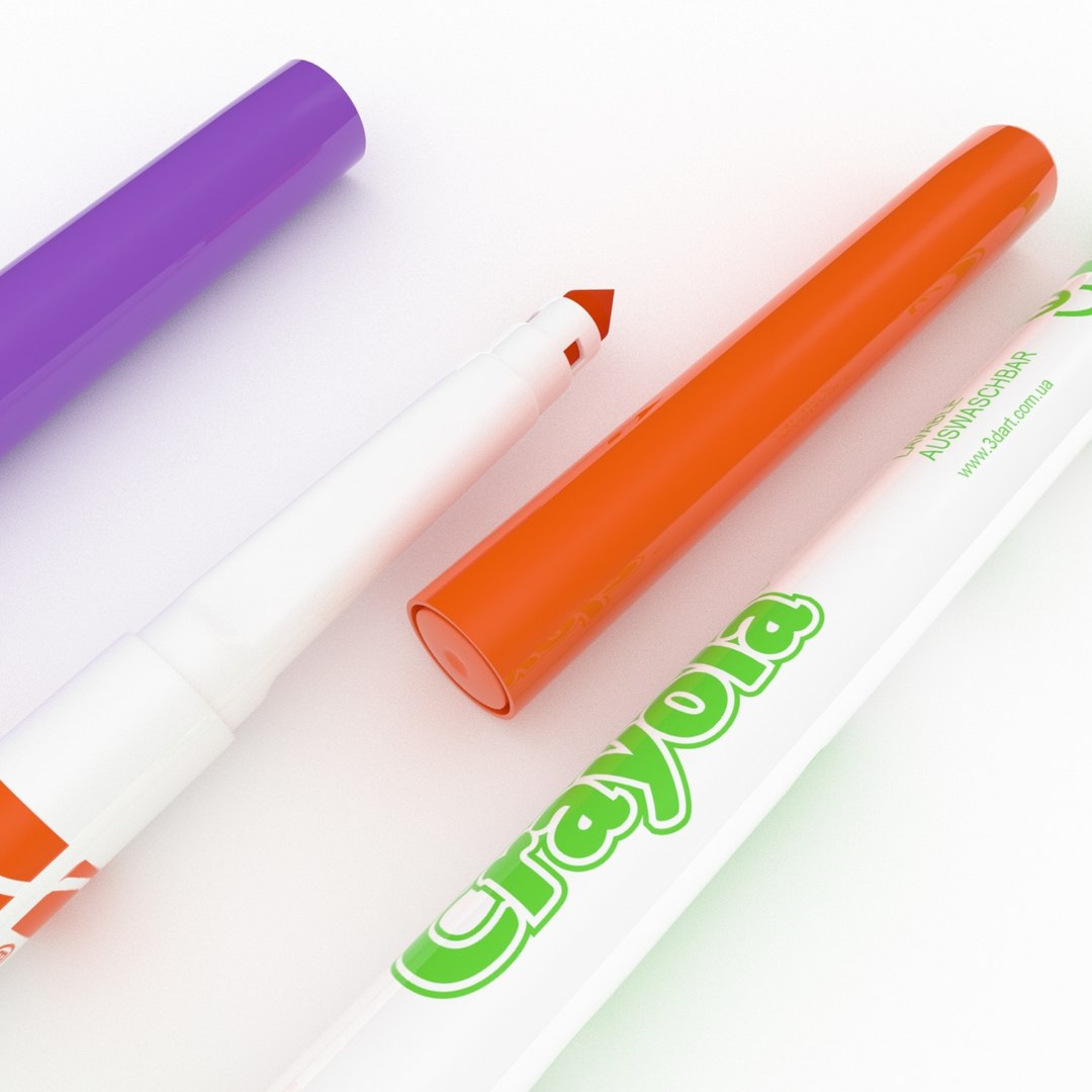 Crayola Markers 12 3D Model - TurboSquid 1257628