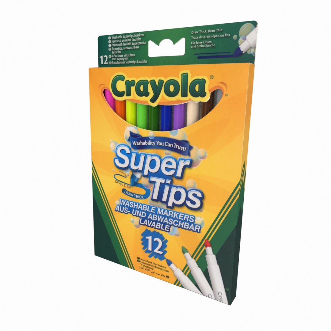 Crayola Markers 12 3D Model - TurboSquid 1257628
