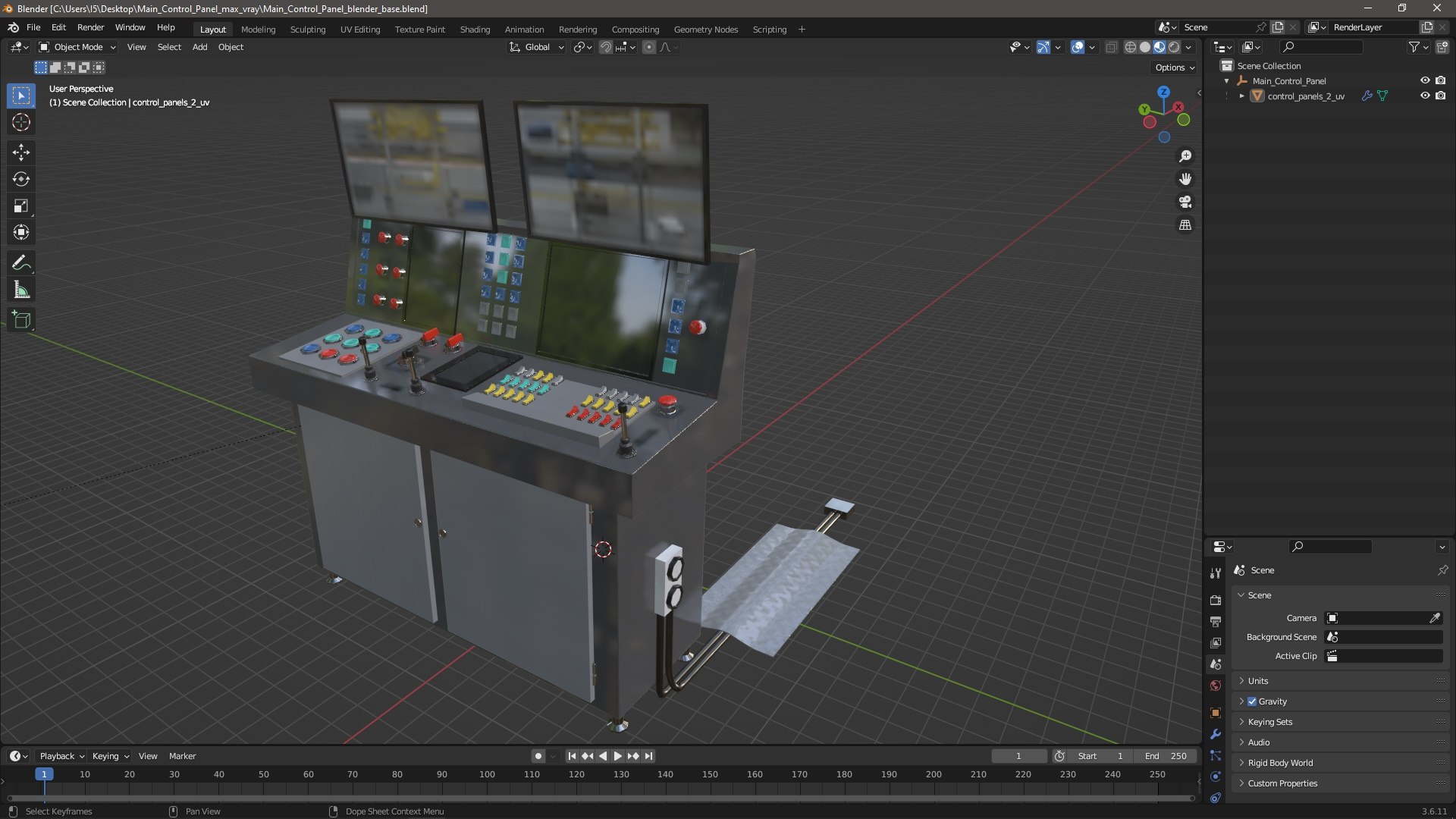 3D Main Control Panel - TurboSquid 2318960