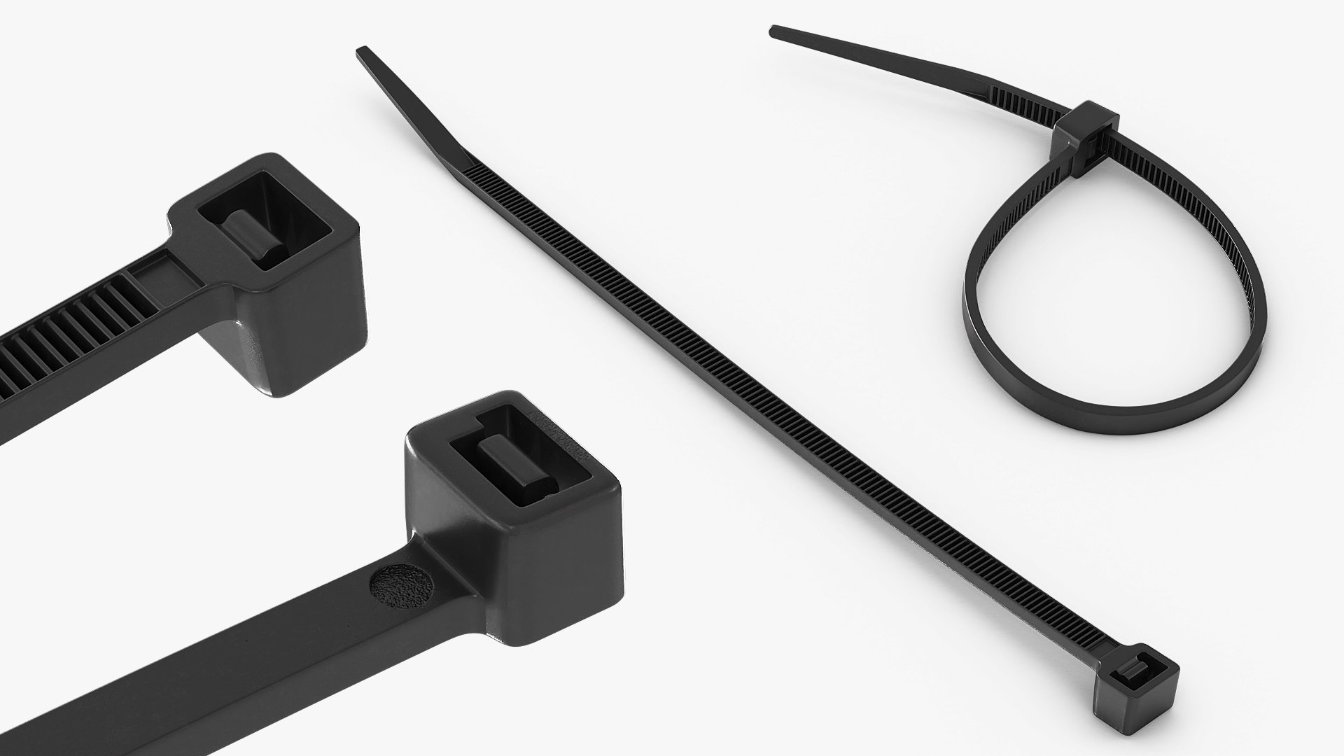 Abraçadeiras de nylon pretas para cabos Modelo 3D - TurboSquid 2497479