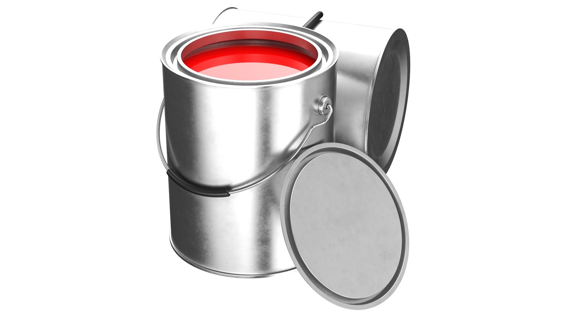 3D Paint Can With Paint Roller Model - TurboSquid 1878448