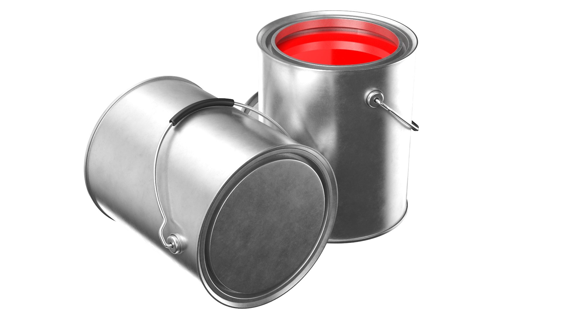 3D Paint Can With Paint Roller Model - TurboSquid 1878448