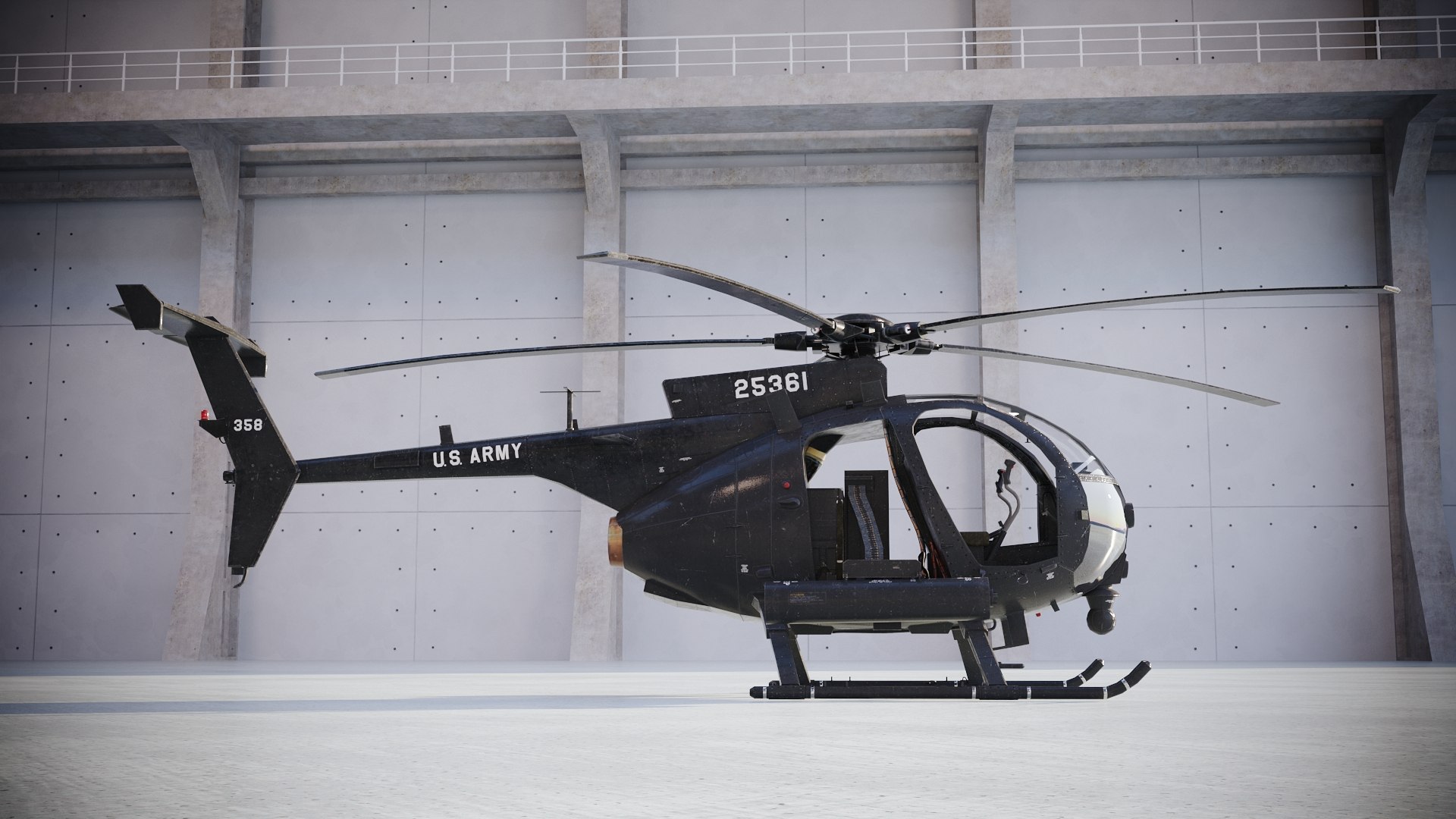 3d Helicopter Little Bird Mh-6