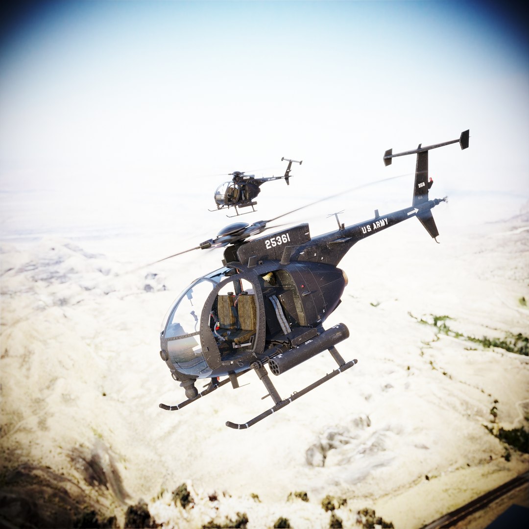 3d Helicopter Little Bird Mh-6