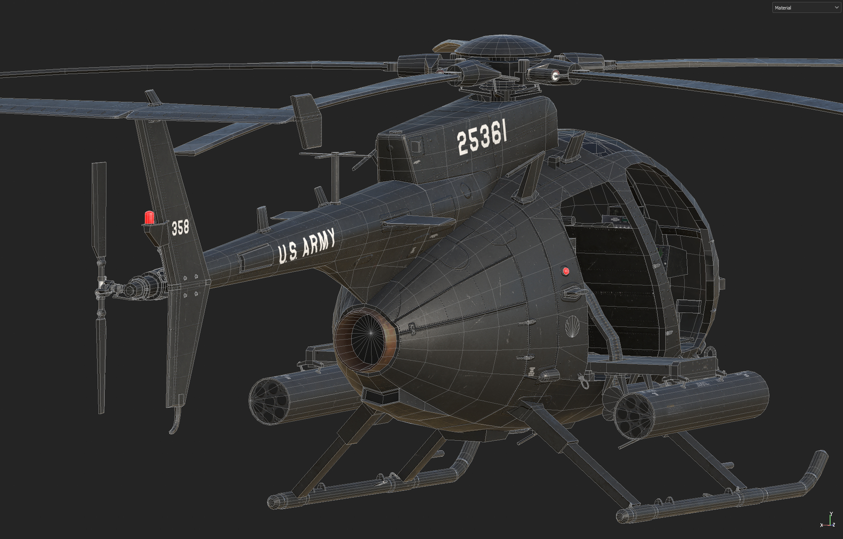 3d helicopter little bird mh-6