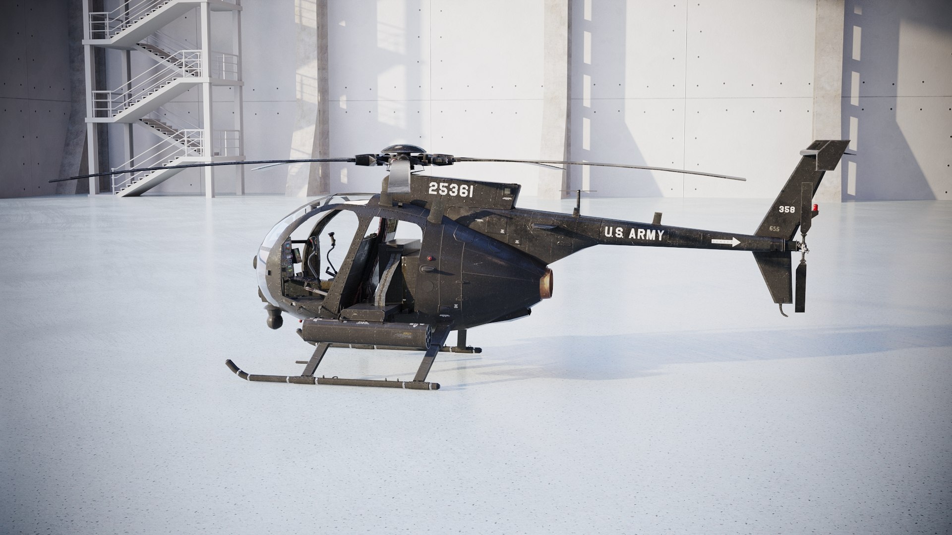 3d Helicopter Little Bird Mh-6
