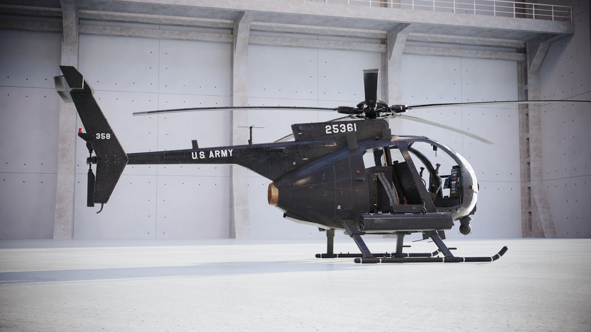 3d Helicopter Little Bird Mh-6