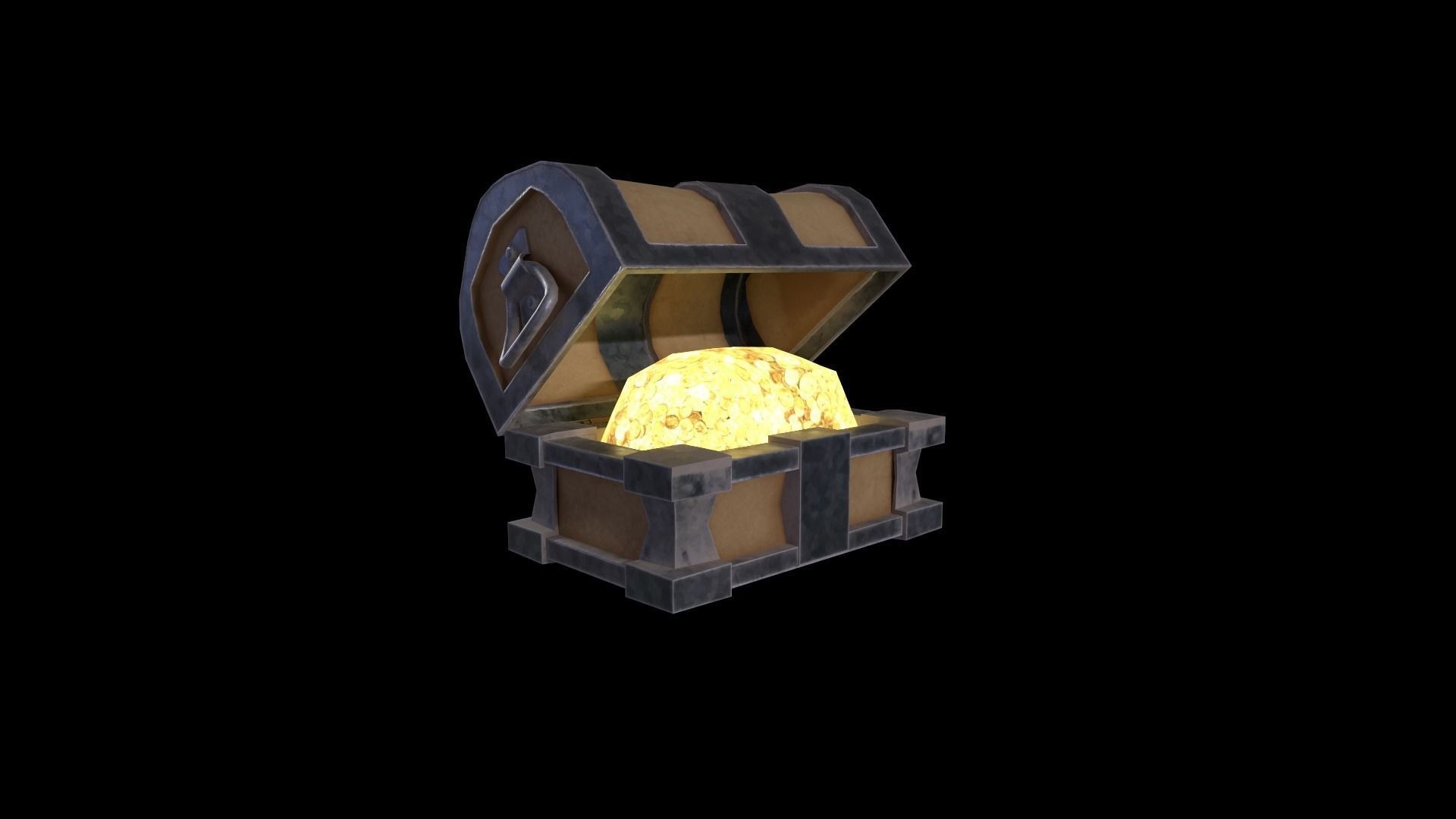 3D Model Stylized Chest And Gold Game Ready Low Poly PBR 3D Model ...