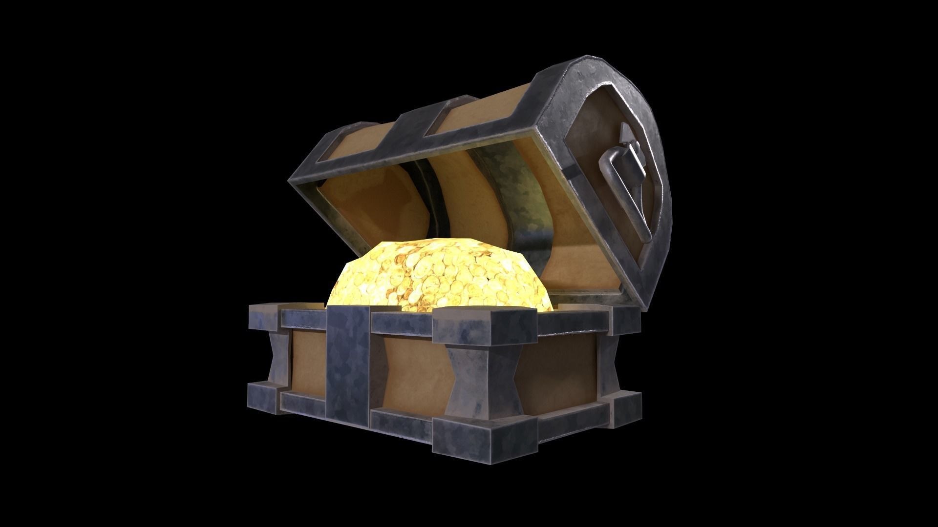 3D Model Stylized Chest And Gold Game Ready Low Poly PBR 3D Model ...