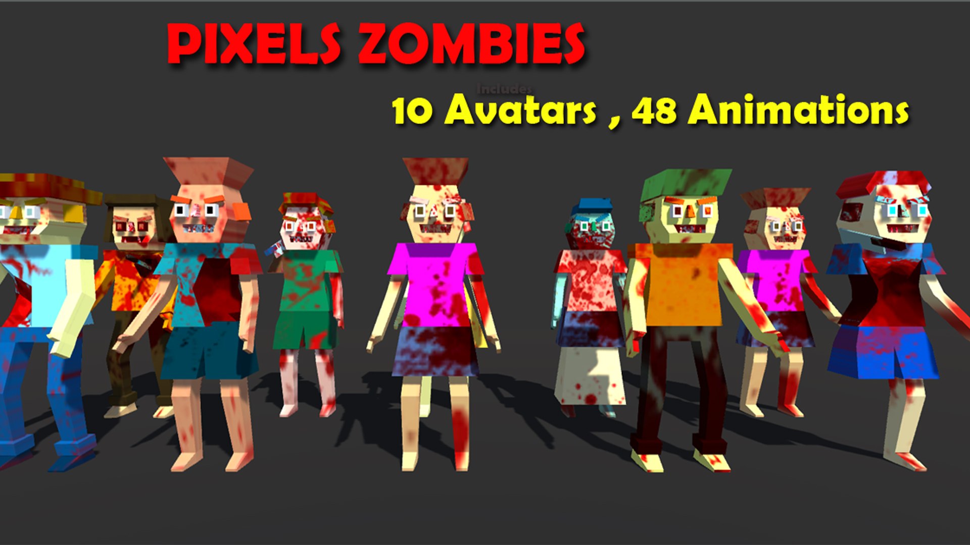 3D Model Pixel Zombies - TurboSquid 1867982