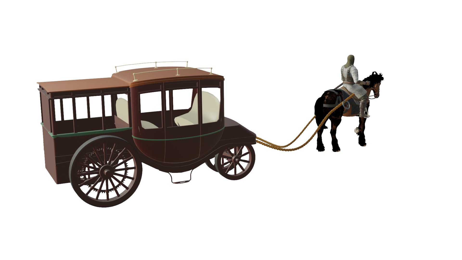 CARRIAGE WITH HORSE Model - TurboSquid 2050689