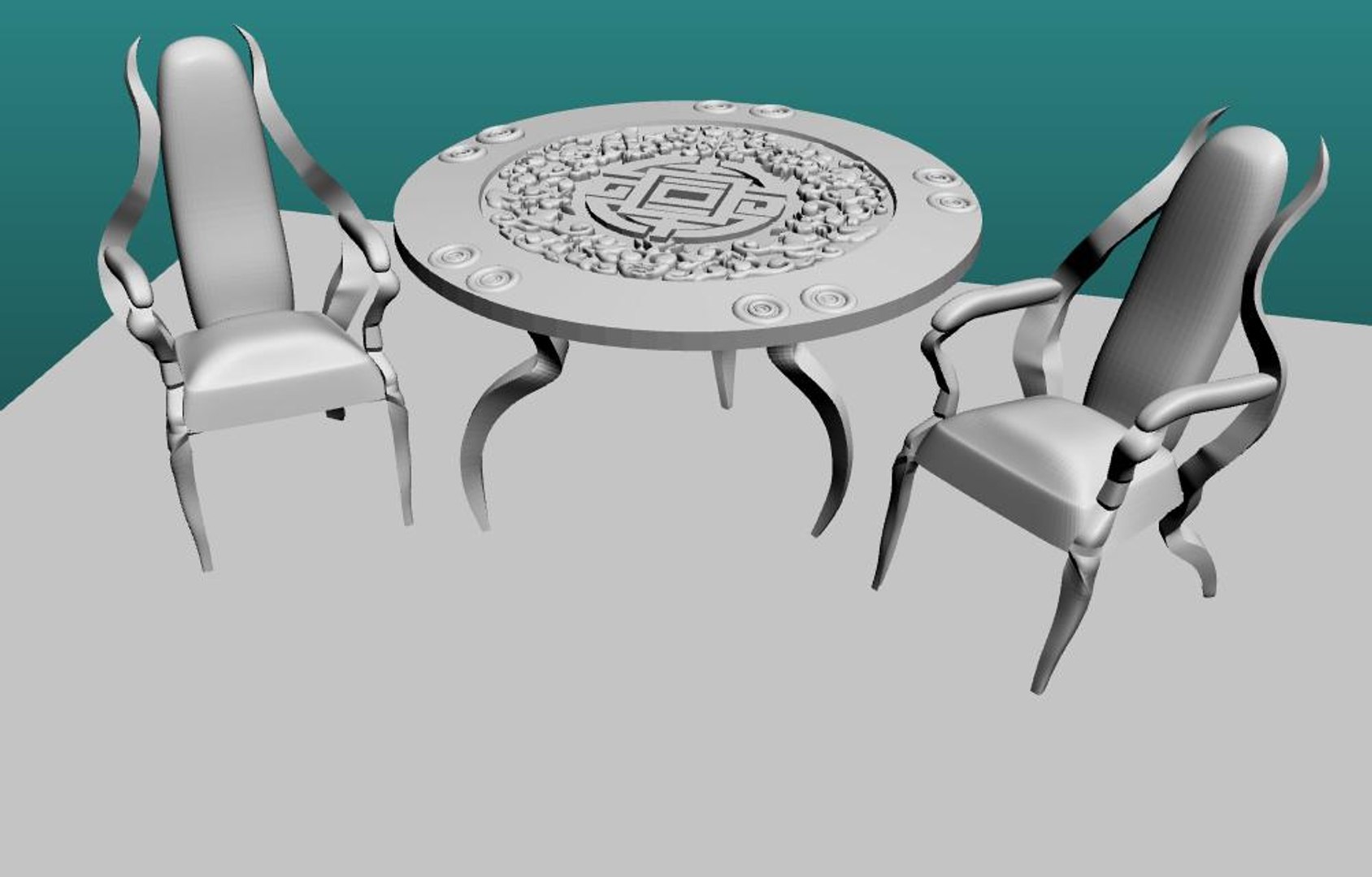 3d table chair model