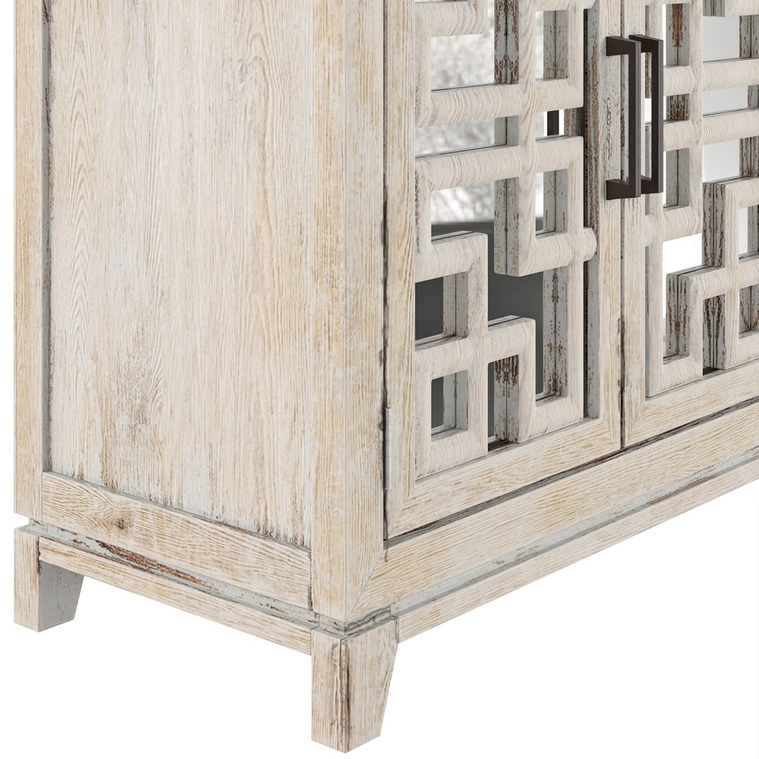 3D Model Eliza Reclaimed Wood Mirrored Buffet - TurboSquid 2070858