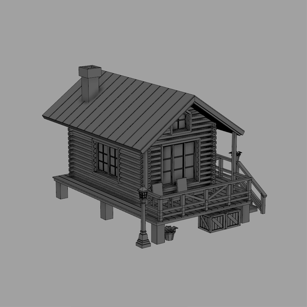 Low Poly Cabin 01 Model - TurboSquid 2285098