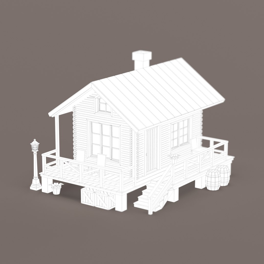 Low Poly Cabin 01 Model - TurboSquid 2285098
