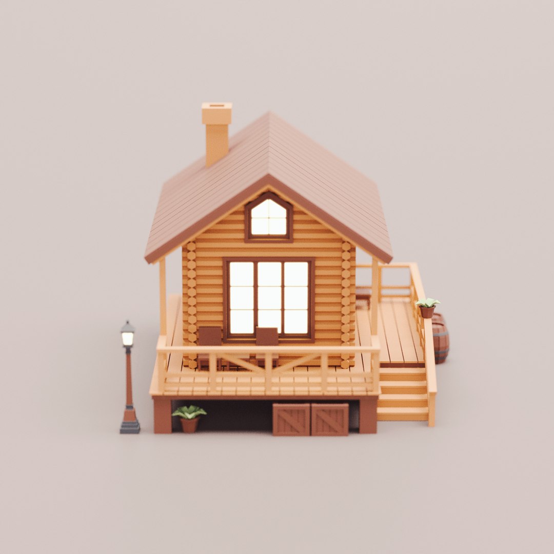 Low Poly Cabin 01 Model - TurboSquid 2285098